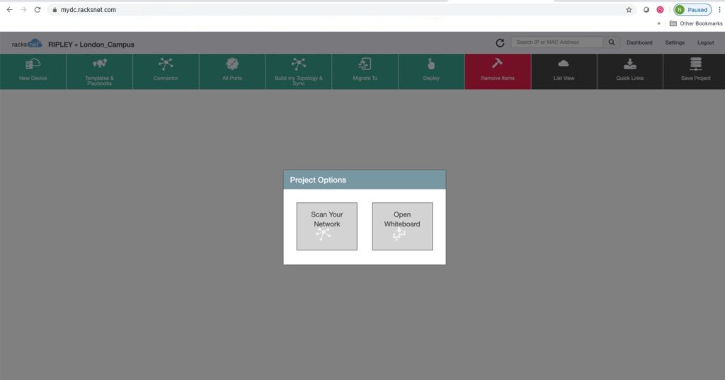 Network inventory with racksnet® Inventory Scanning