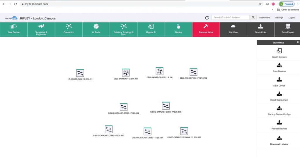 Network inventory with racksnet® Inventory Scanning