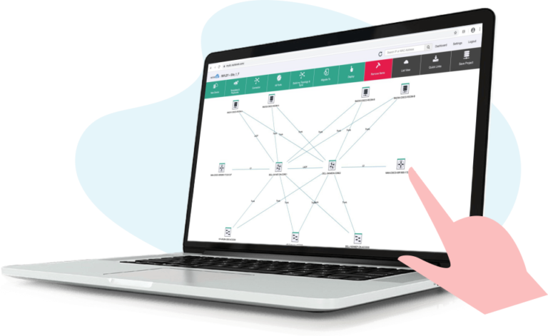 Unified Whiteboard GUI - racksnet® Multi-Vendor Network Automation
